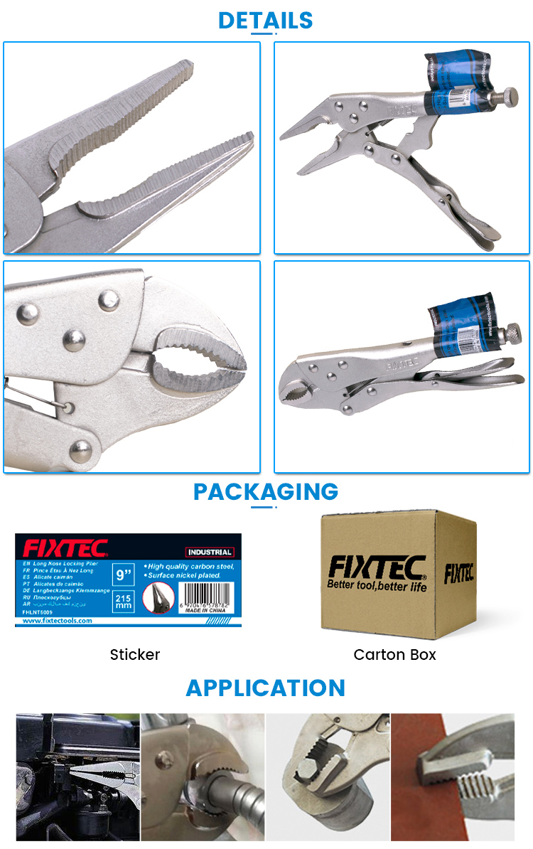 FIXTEC 10'' Curved Jaw Lock Plier Carbon Steel